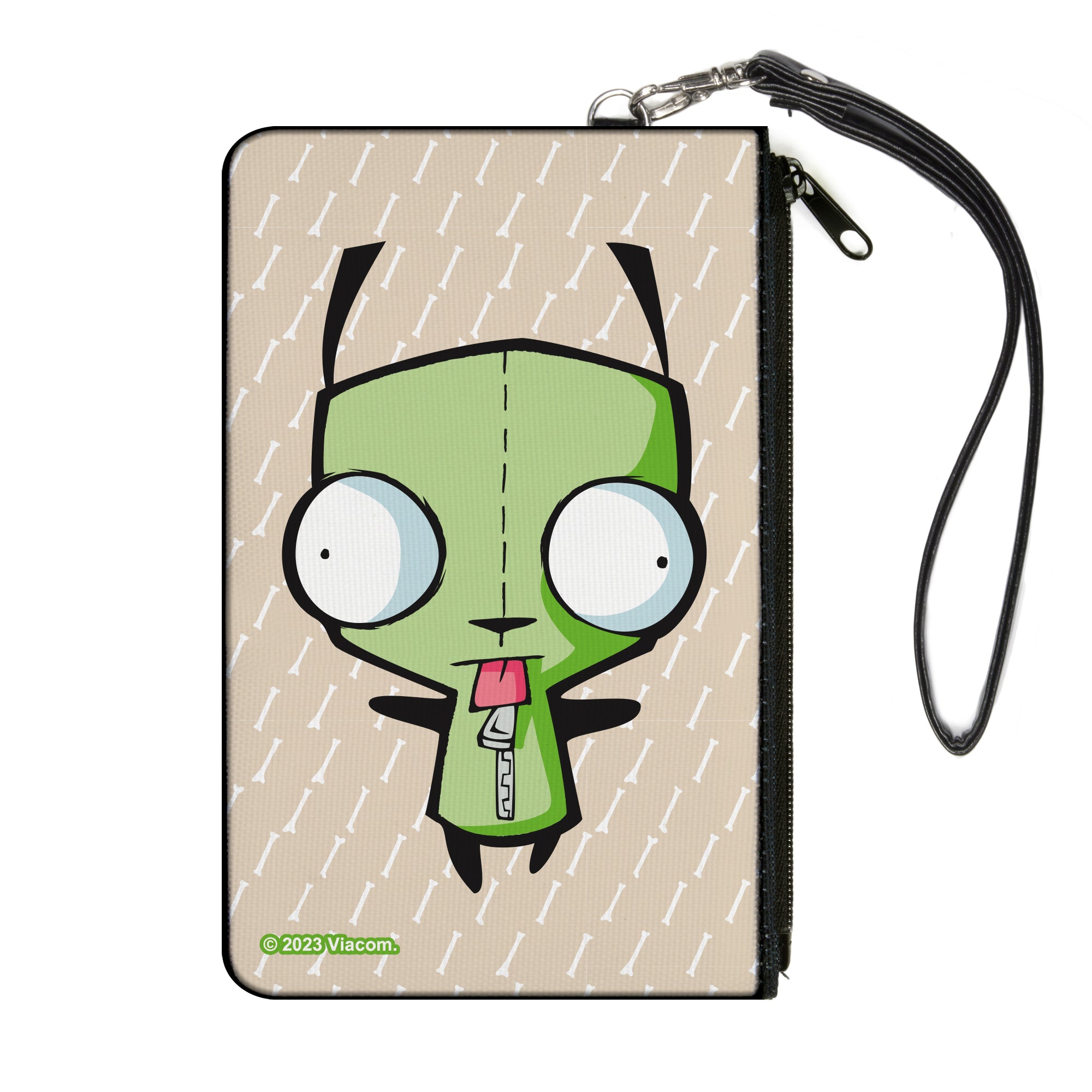 Canvas Zipper Wallet - LARGE - Invader Zim GIR Pose and Bone Tan/White ...