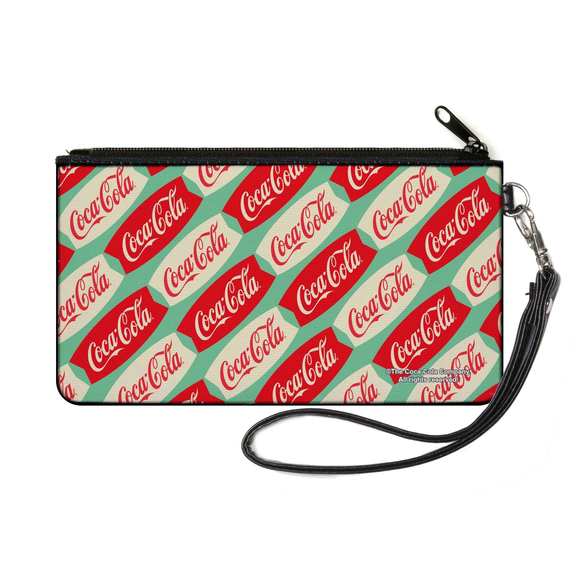 Canvas Zipper Wallet - SMALL - Coca-Cola Script Marquee Logo Green/Red ...