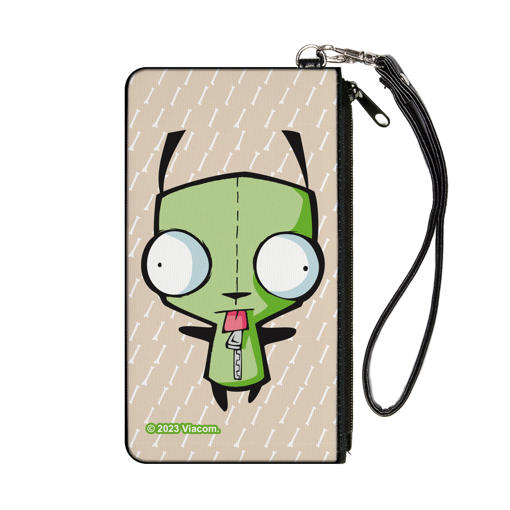 Canvas Zipper Wallet - SMALL - Invader Zim GIR Pose and Bone Tan/White ...