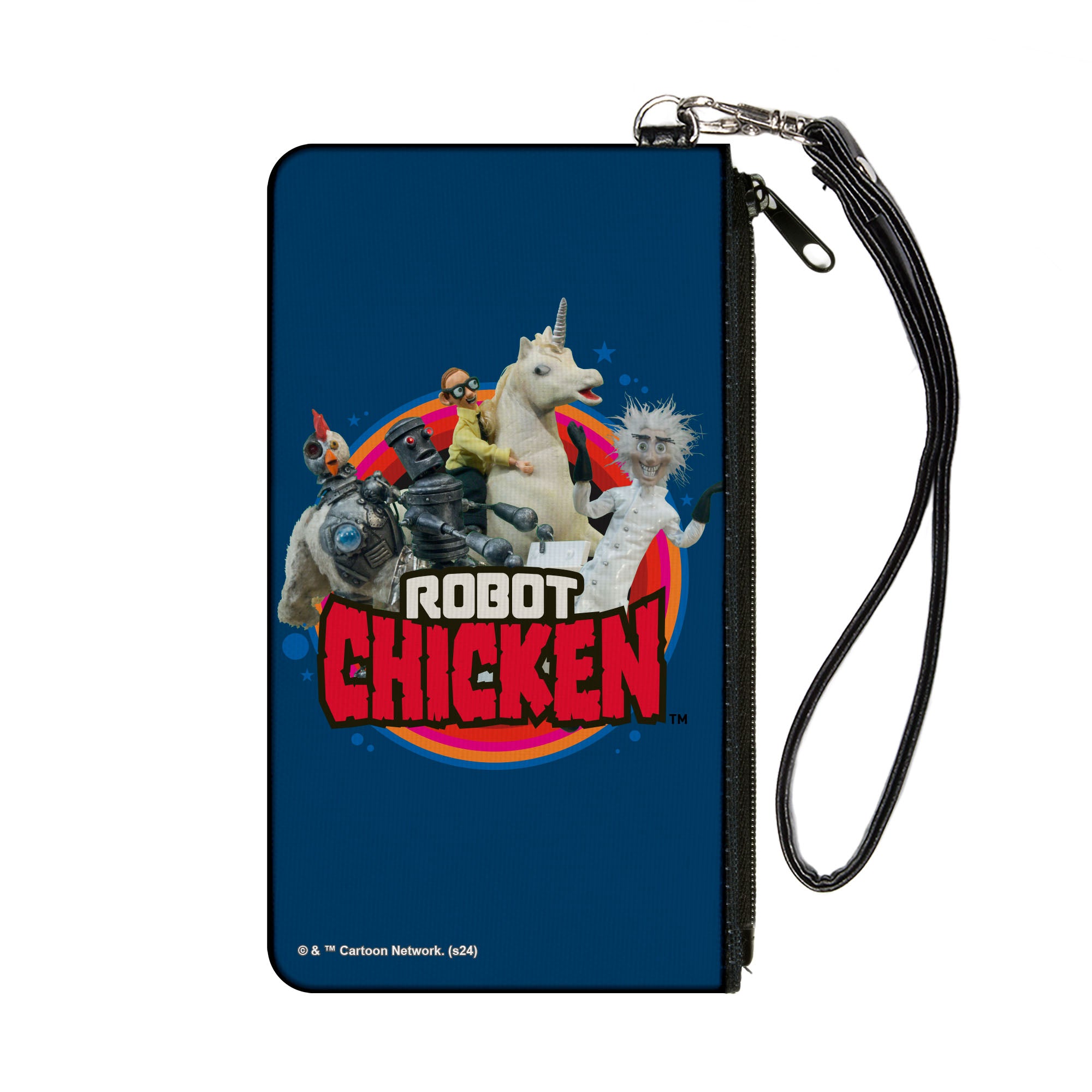 Canvas Zipper Wallet - SMALL - ROBOT CHICKEN Title Logo and Group Pose ...