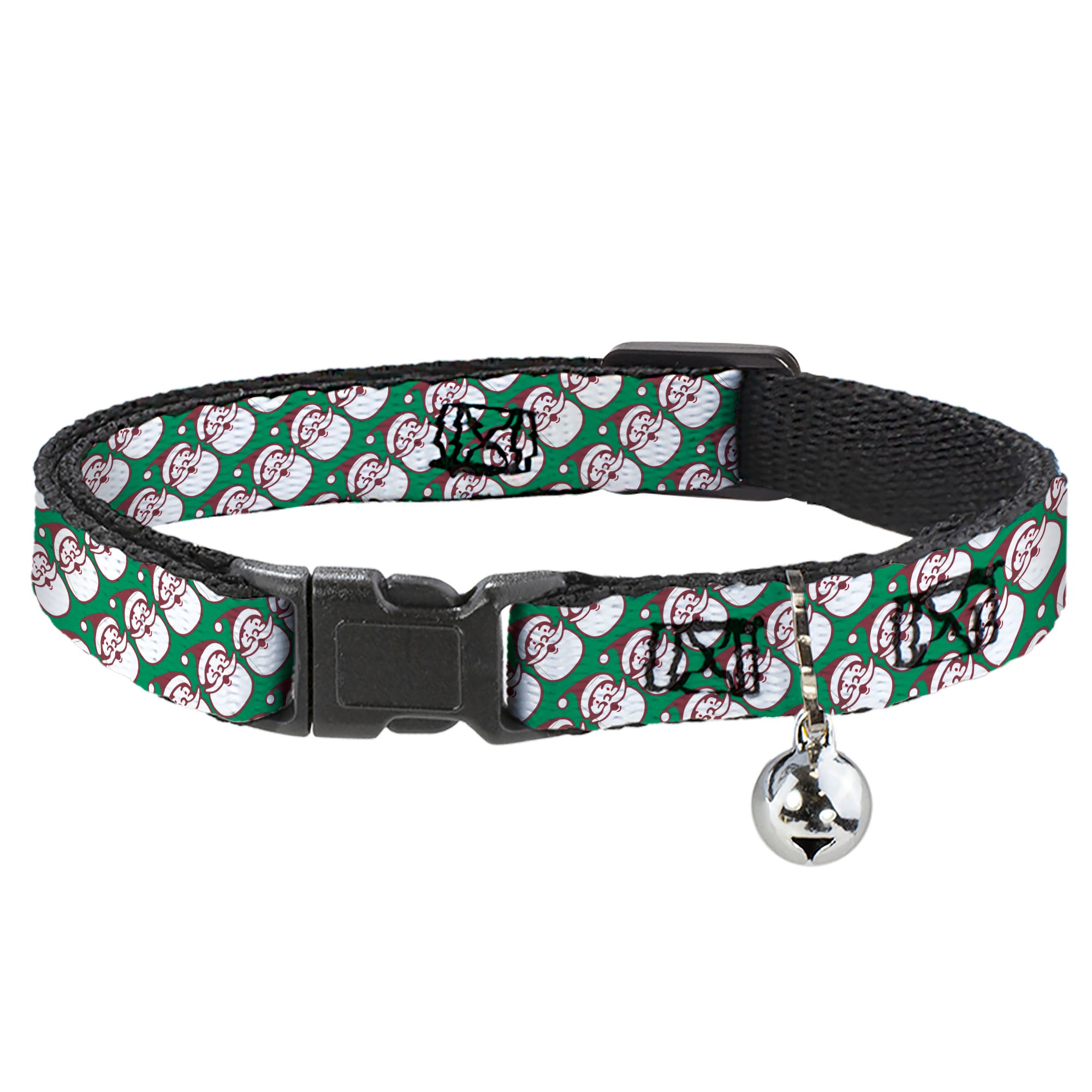 Breakaway Cat Collar with Bell - Jolly Santa Claus Christmas Smiling F ...