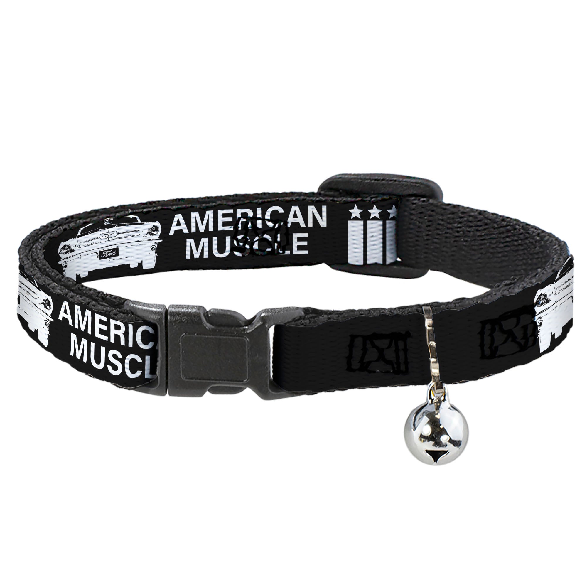Breakaway Cat Collar with Bell - Ford Mustang Grill AMERICAN MUSCLE St ...