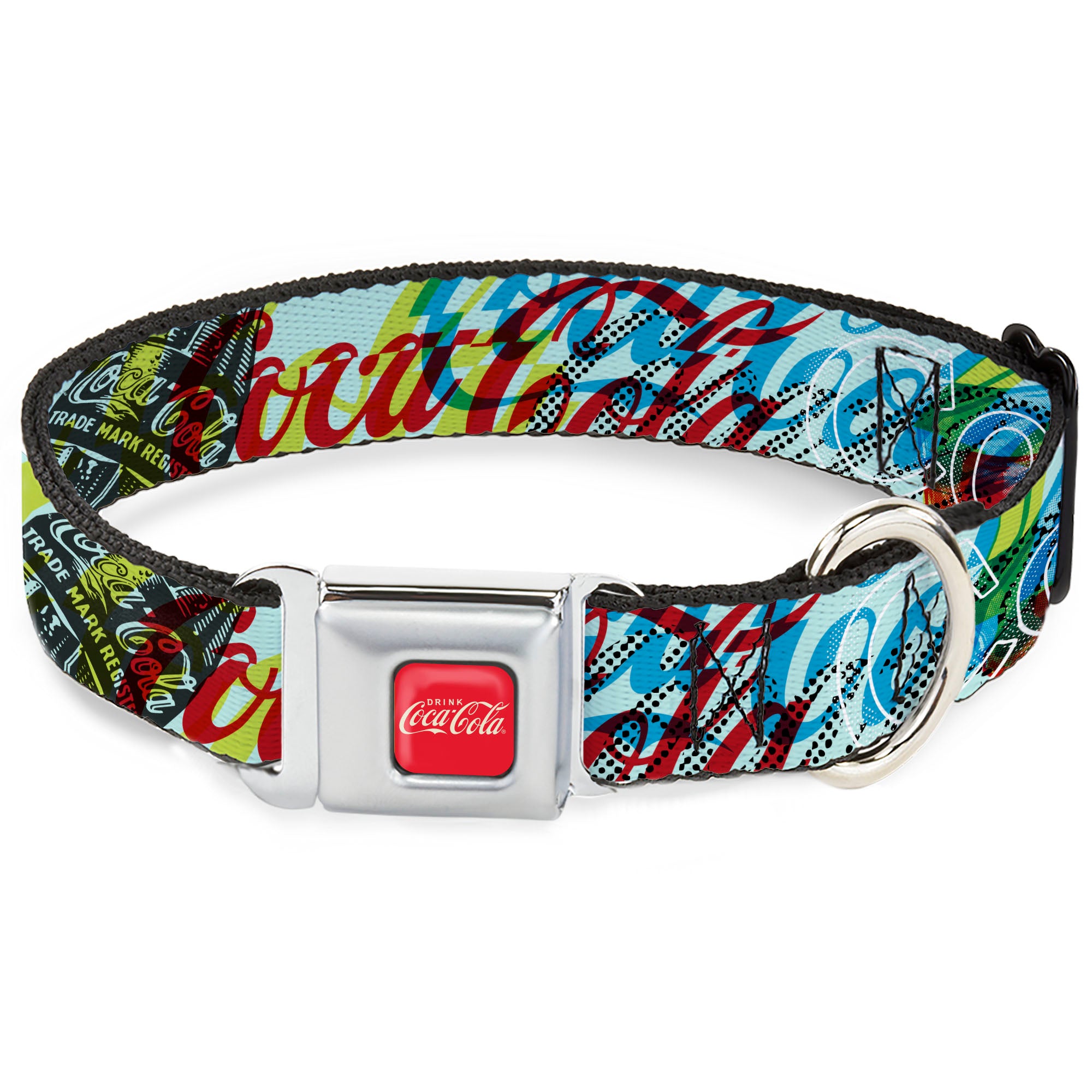 DRINK COCA-COLA Logo Full Color Red/White Seatbelt Buckle Collar - COC ...