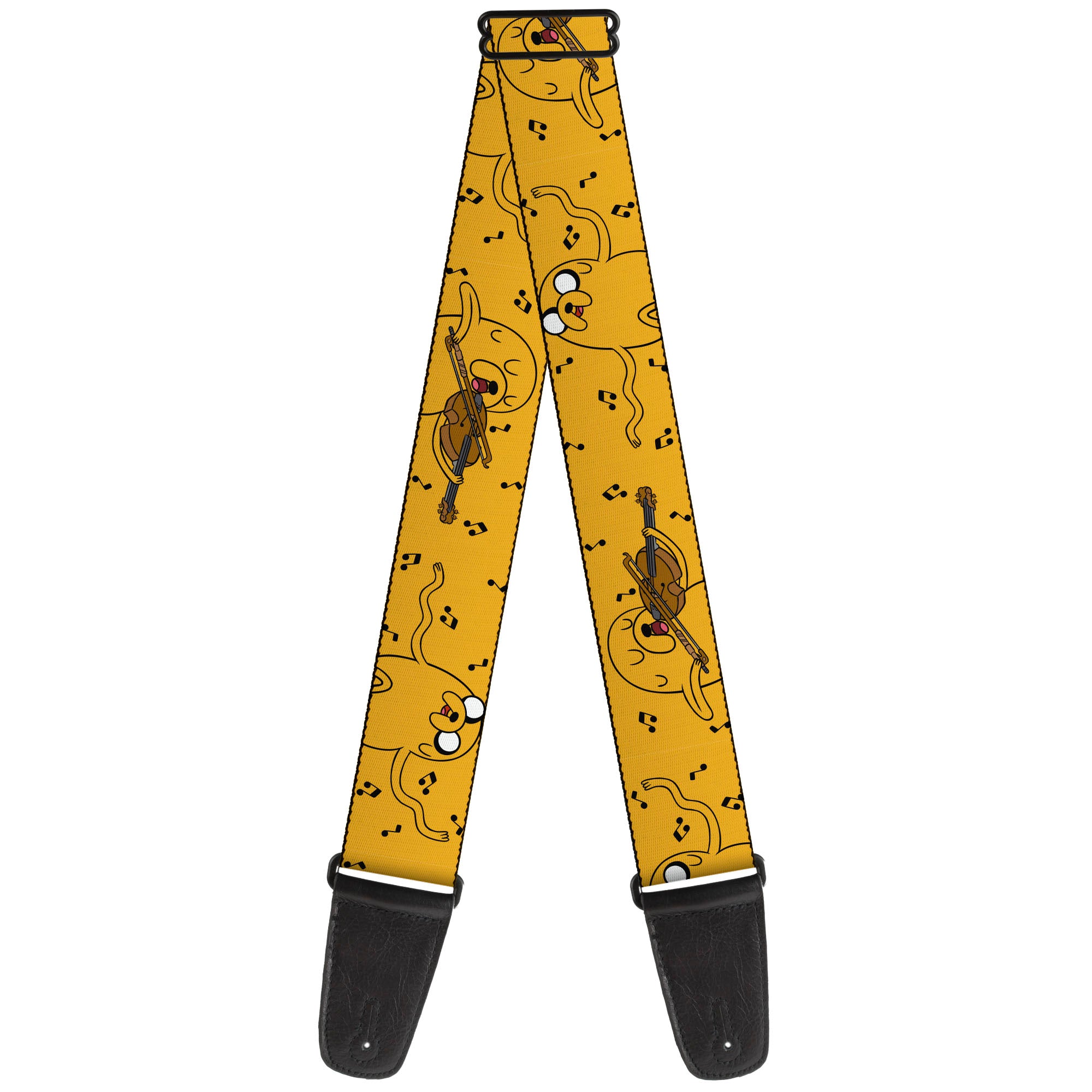 Guitar Strap - Adventure Time Jake Dancing and Violin Poses Yellow ...