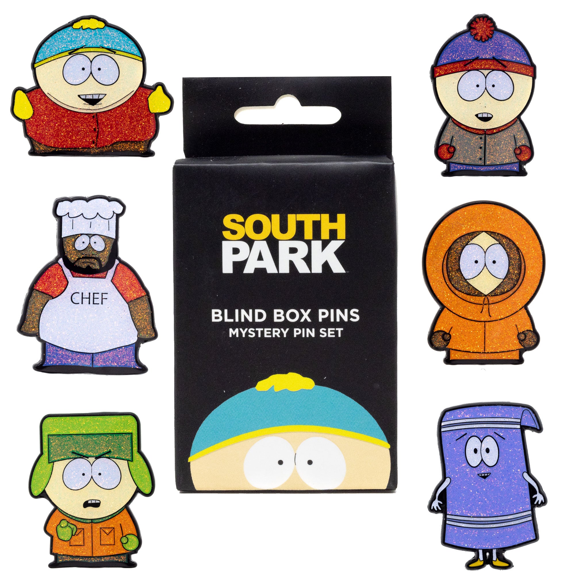 South Park Blind Box Glitter Enamel Pin Series - Mystery Character Car ...