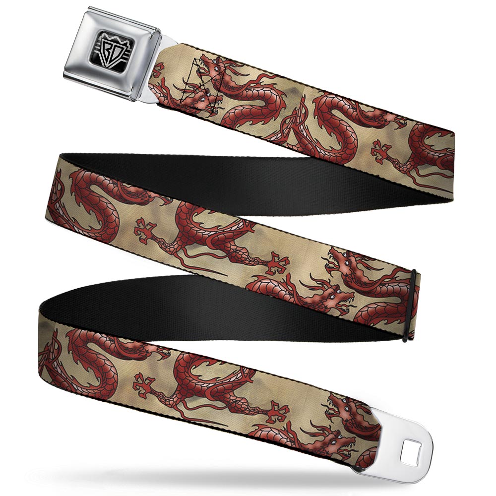 BD Wings Logo CLOSE-UP Full Color Black Silver Seatbelt Belt - Dragons ...