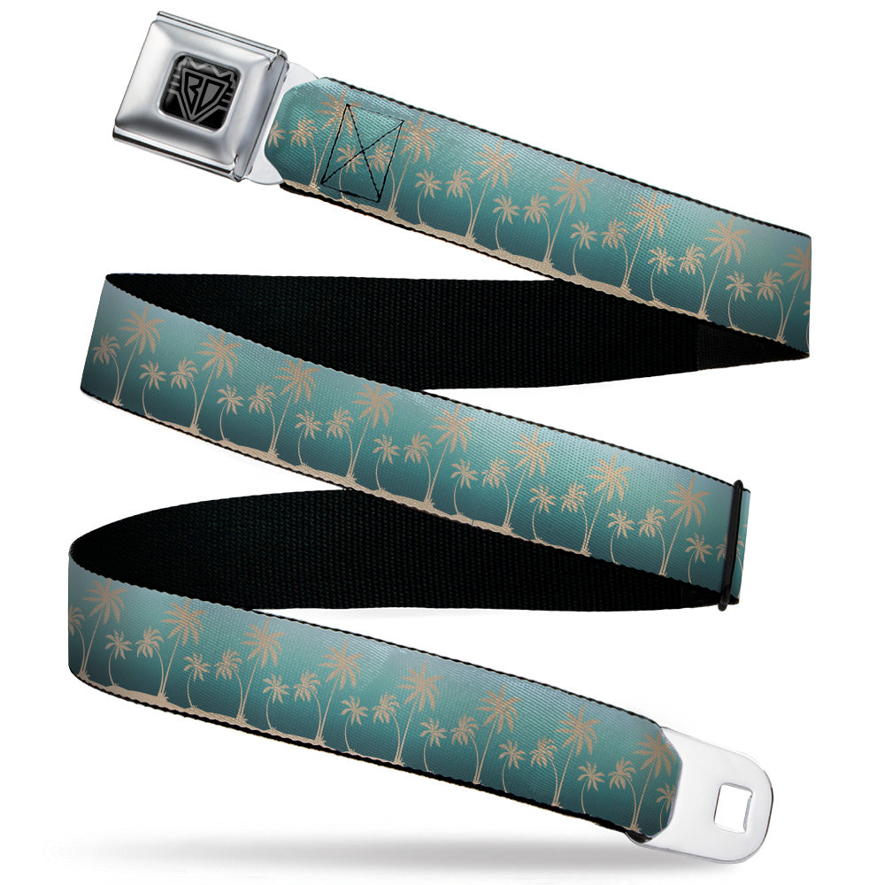 BD Wings Logo CLOSE-UP Black/Silver Seatbelt Belt - Palm Treeline Silh ...