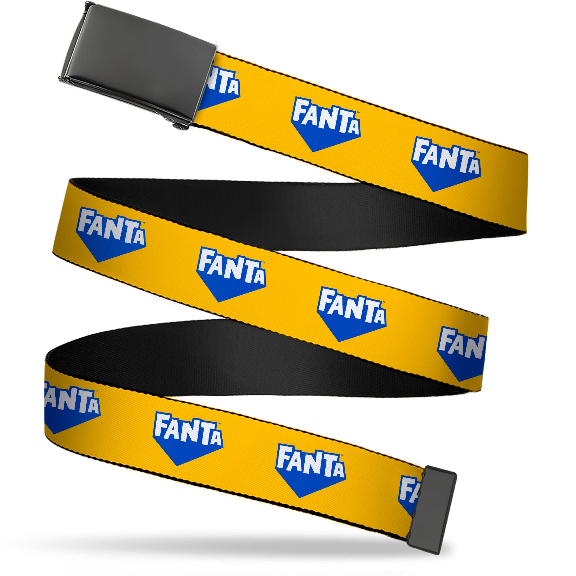 Web Belt Blank Black Buckle - FANTA Logo Pineapple Yellow/Blue/White W ...
