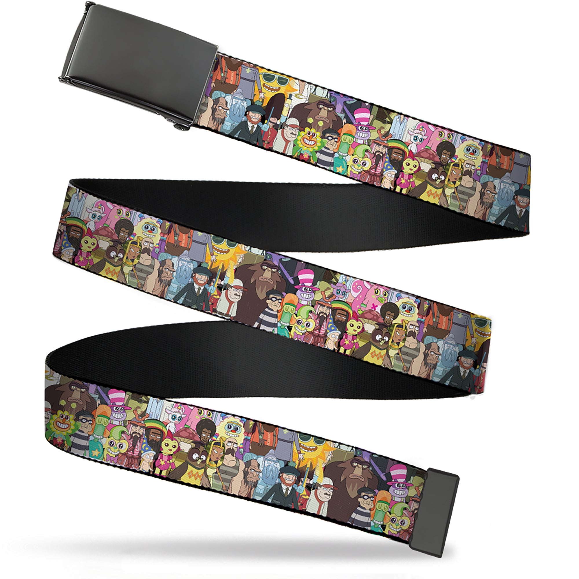 Web Belt Blank Black Buckle - Rick and Morty Total Rickall Parasite Ch ...