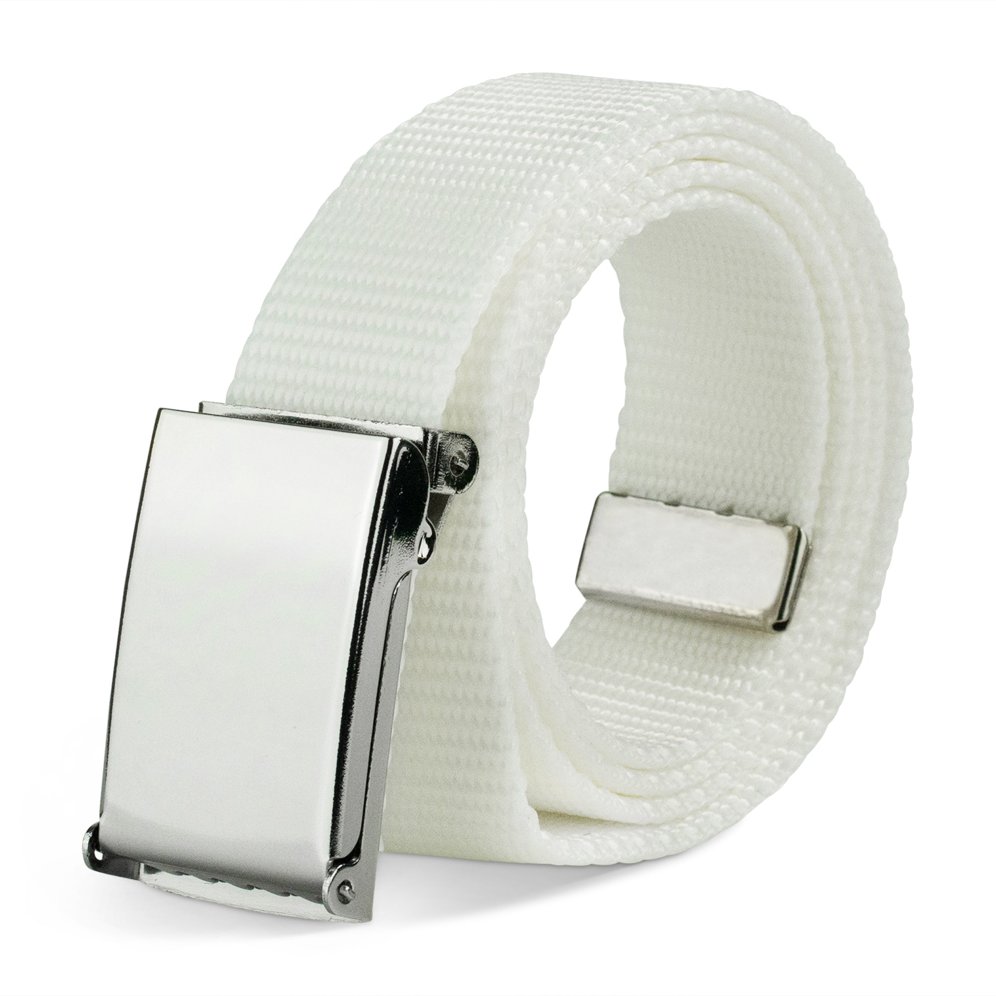 Web Belt Blank Chrome Buckle - White Webbing – Buckle-Down