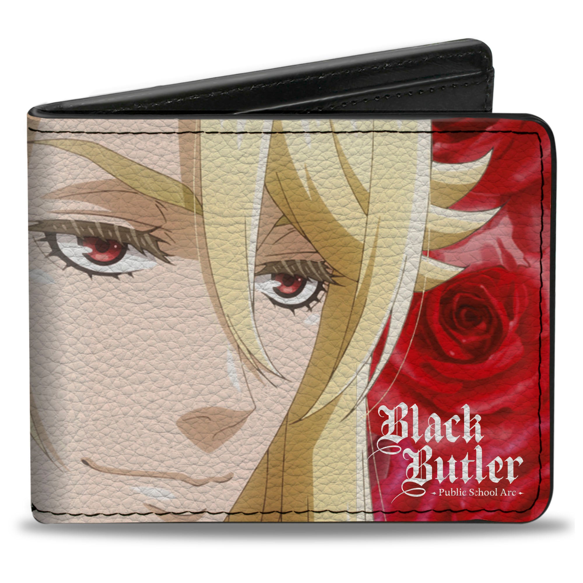 Bi-Fold Wallet - Black Butler Edgar Redmond Red Rose Pose and Face Red ...