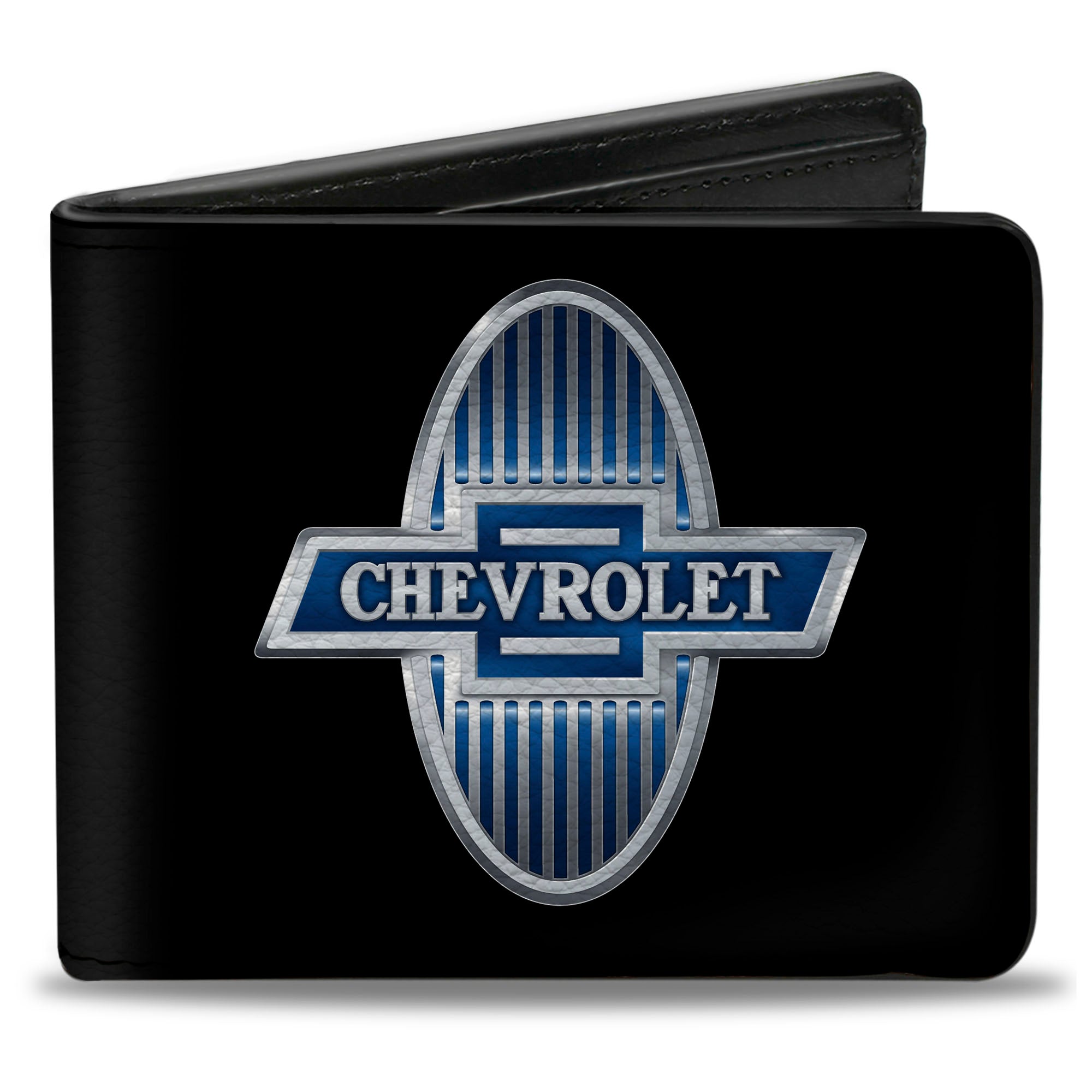 Bi-Fold Wallet - 1929 Chevrolet Bowtie Logo Black Silver Blue – Buckle-Down