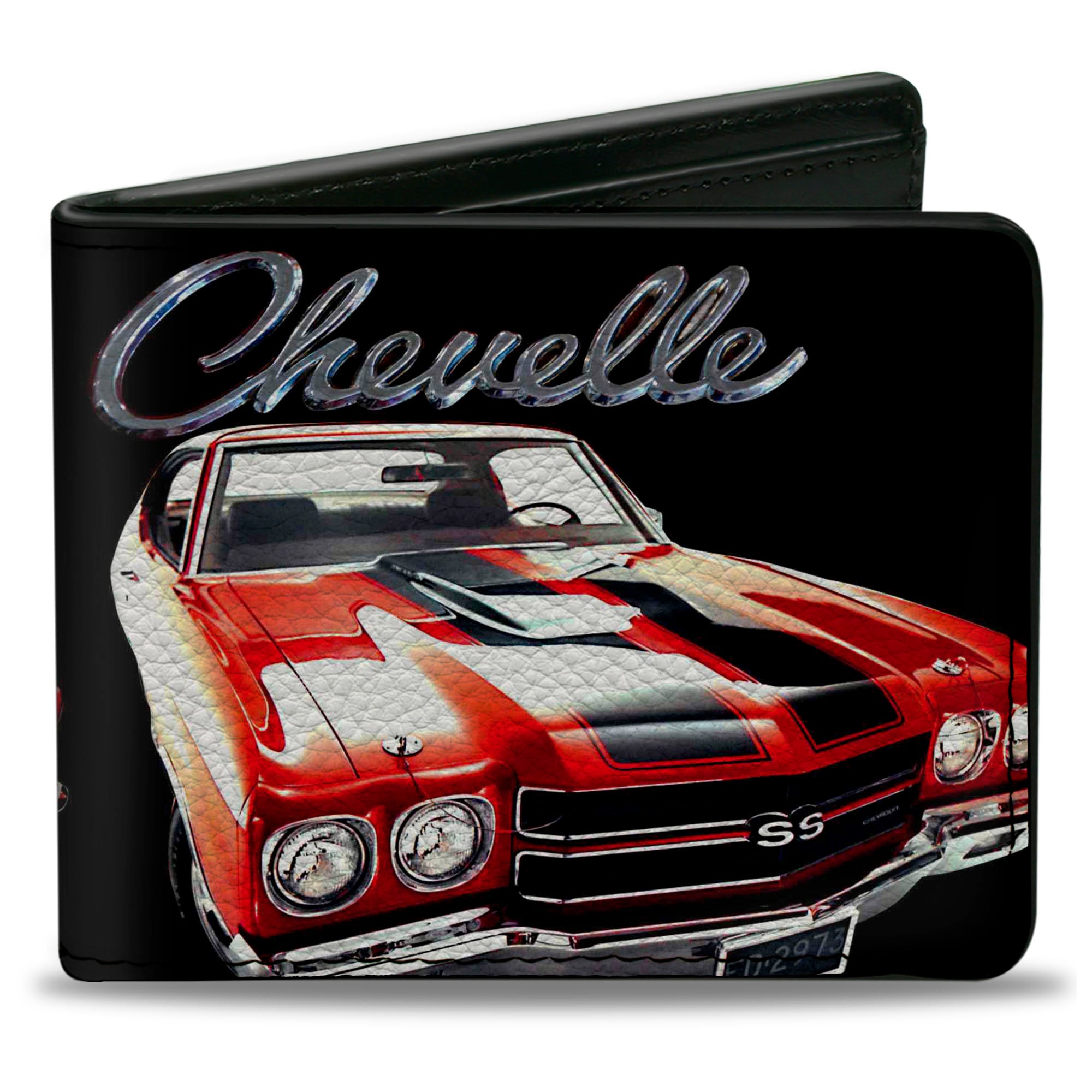 Bi-Fold Wallet - 1970 Chevrolet CHEVELLE Black Silver Red – Buckle-Down