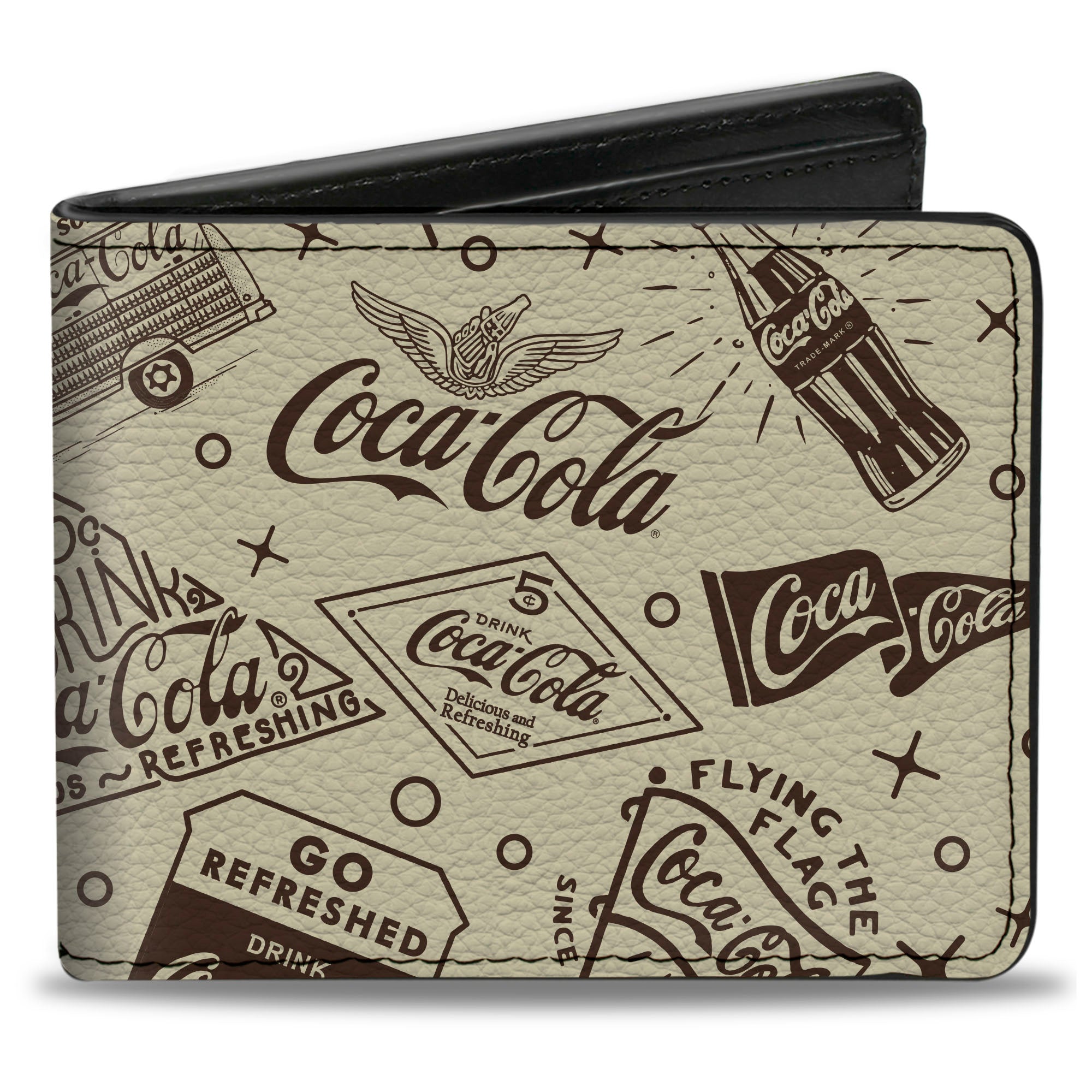 Bi-Fold Wallet - Vintage Coca-Cola HAVE A COKE AND SMILE Icons Collage ...