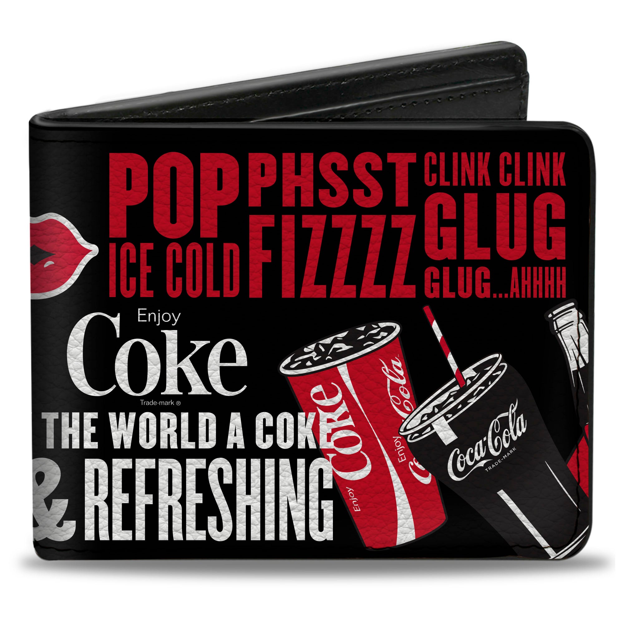 Bi-Fold Wallet - Coca-Cola IT'S THE REAL THING Collage Black/Red/White ...