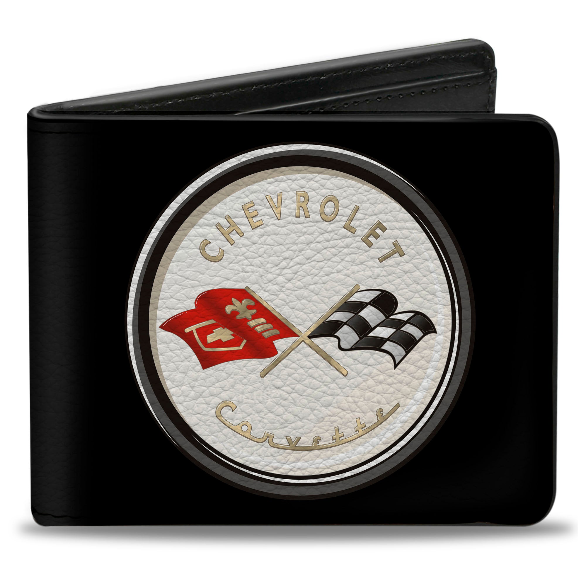 Bi-Fold Wallet - Corvette C1 Flags Emblem Black – Buckle-Down