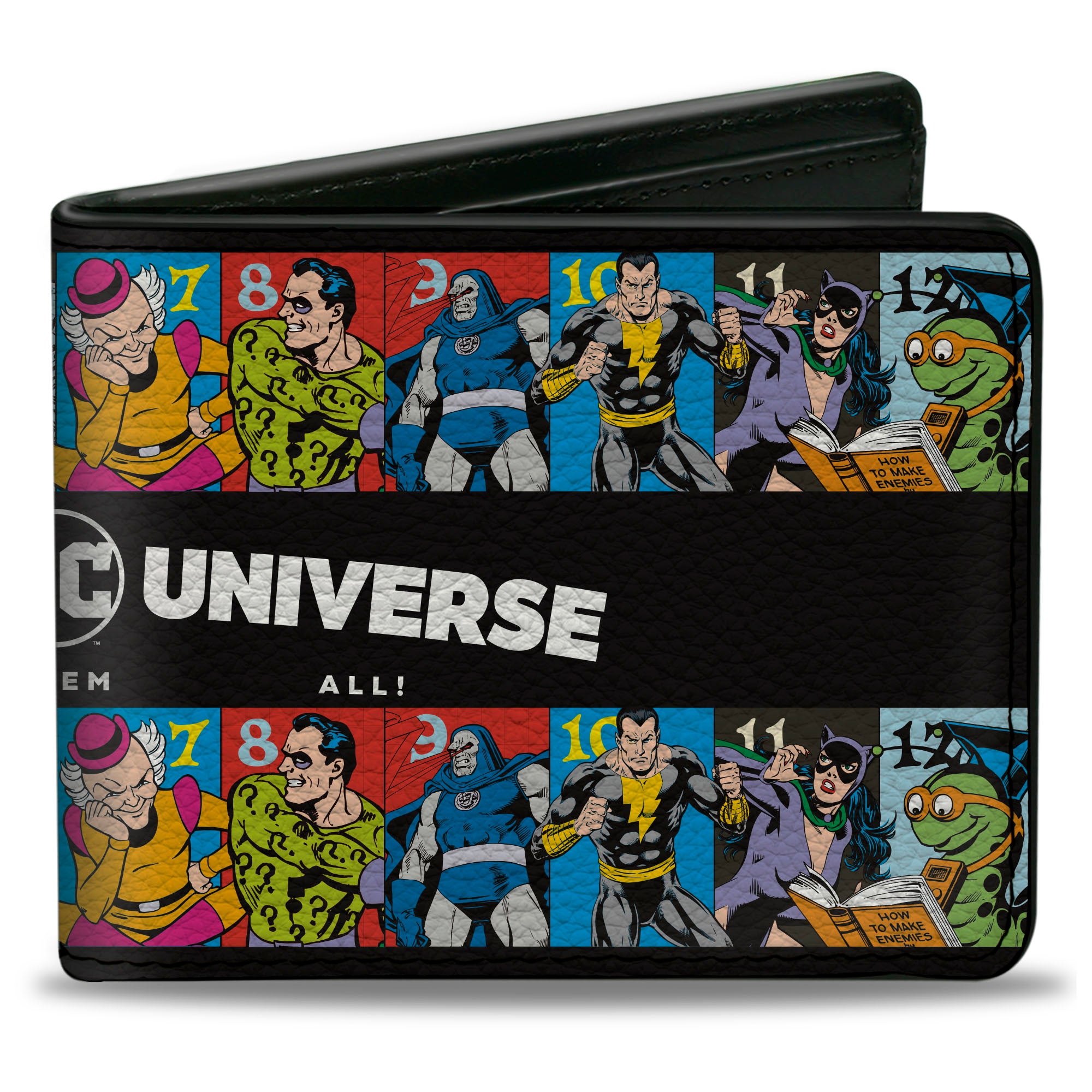 Bi-Fold Wallet - VILLAINS OF THE DC UNIVERSE Character Blocks Black/Wh ...