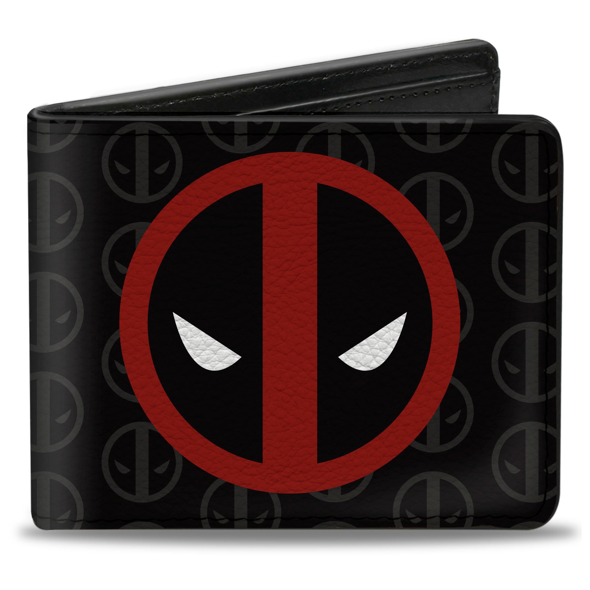 MARVEL DEADPOOL Bi-Fold Wallet - Deadpool Logo Centered/Monogram Black ...