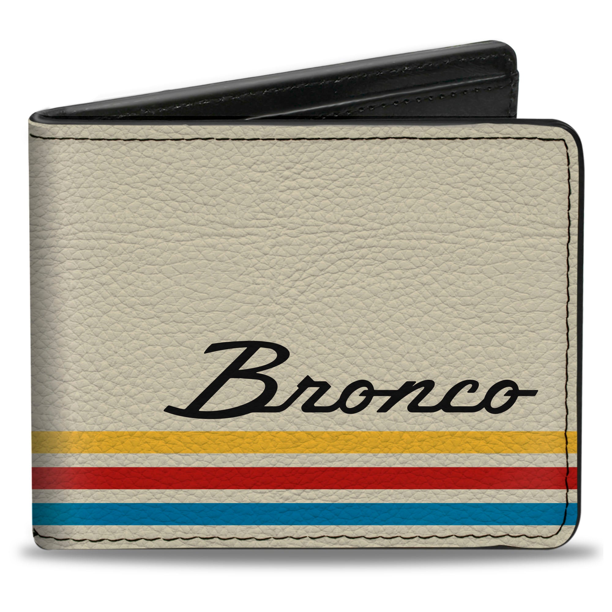 Bi-Fold Wallet - Ford BRONCO Corner Script Stripe White/Multi Color ...