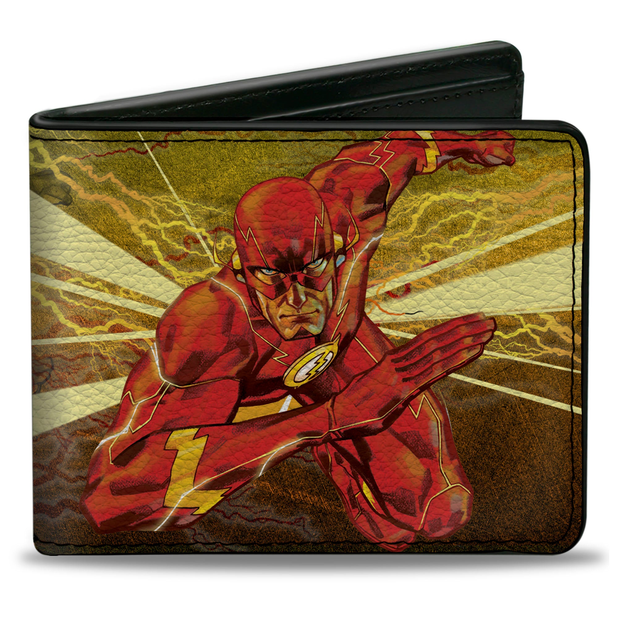 Bi-Fold Wallet - The Flash Rebirth Running Action Pose Rays Yellows Re ...