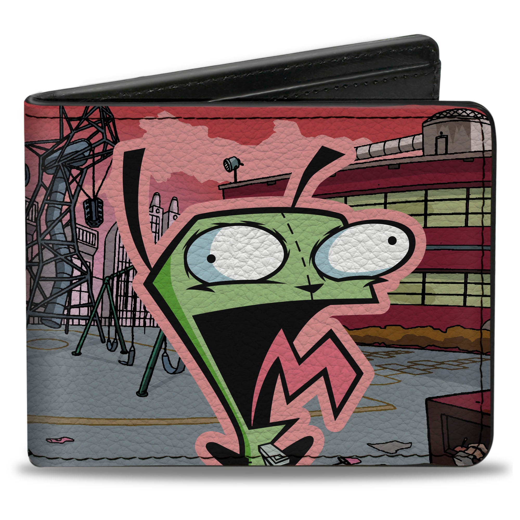 Bi-Fold Wallet - Invader Zim and GIR Dog Rooftop Scene – Buckle-Down