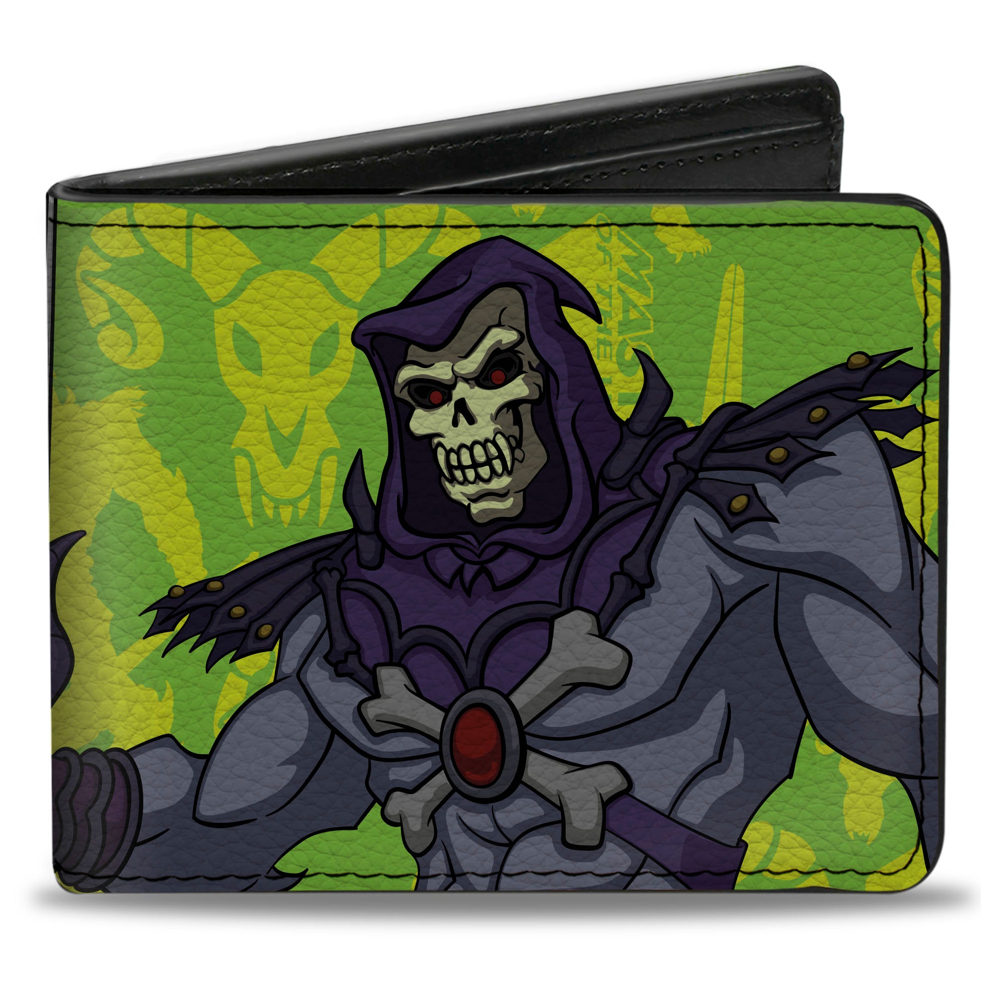 Bi-Fold Wallet - MASTERS OF THE UNIVERSE Skeletor Power Sword Pose Gre ...