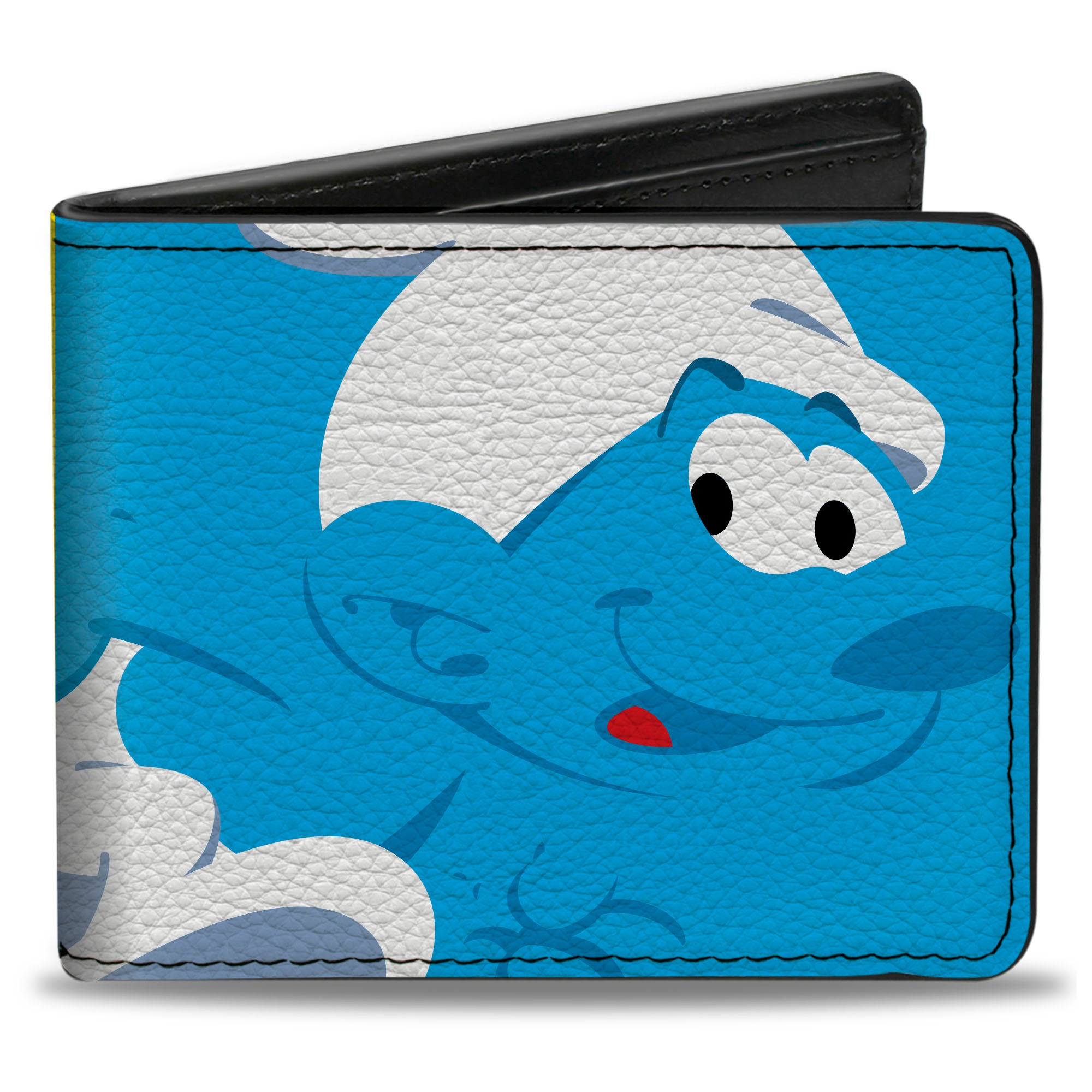 Bi-Fold Wallet - The Smurfs Simply Smurfy Pop Art Pose Blocks Blues/Ye ...