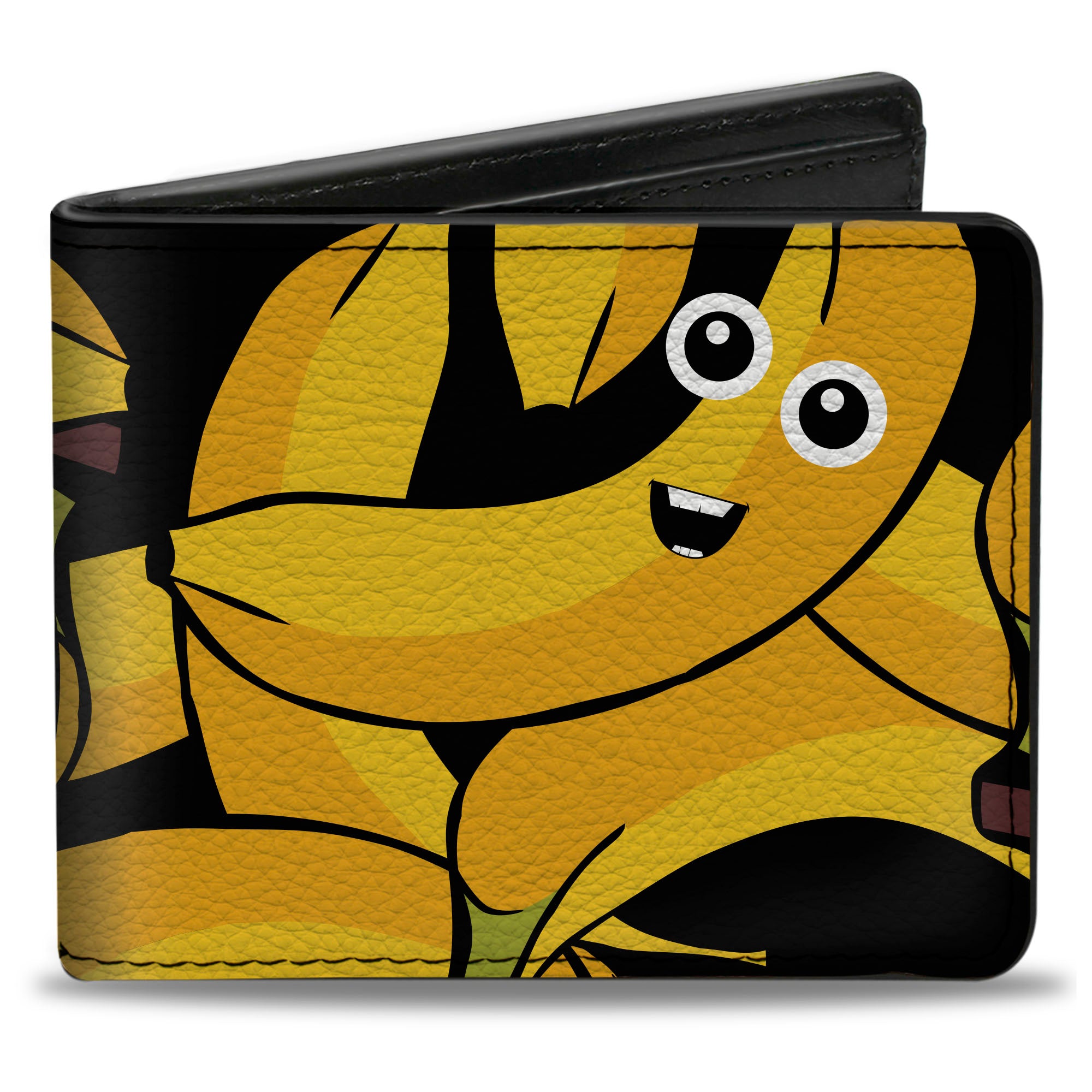 Bi-Fold Wallet - Bananas Stacked Cartoon Black Yellows – Buckle-Down