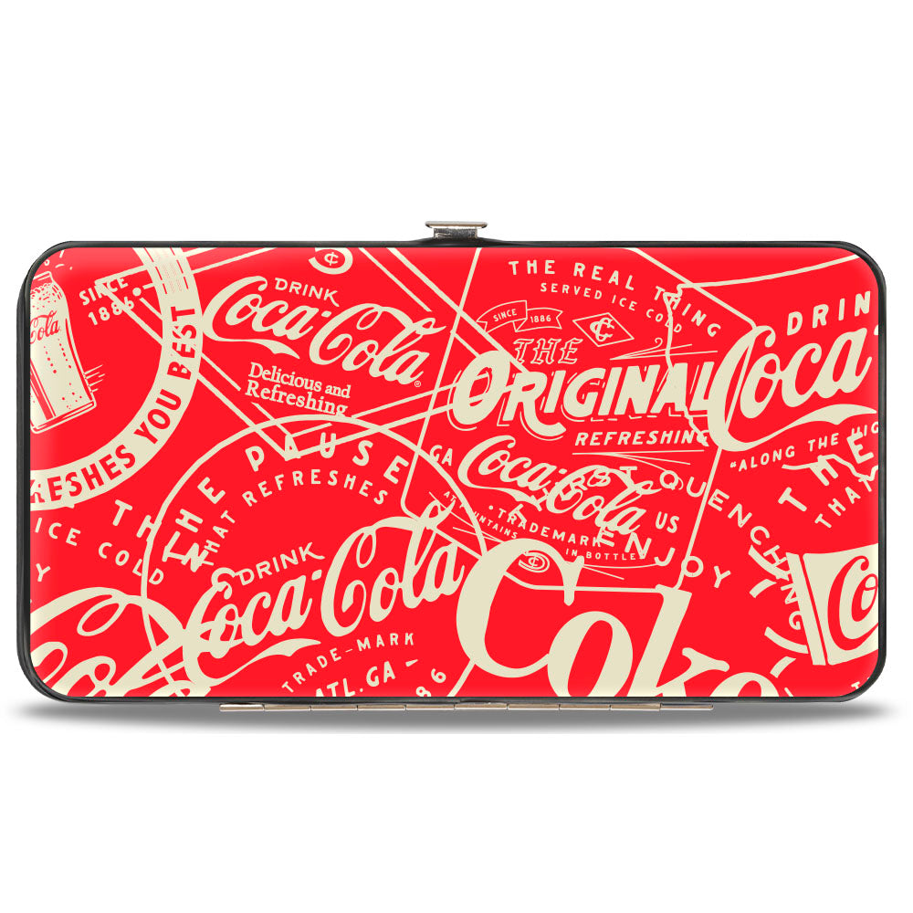 Hinged Wallet - Vintage Coca-Cola Coke Icons and Ad Logos Red/White ...