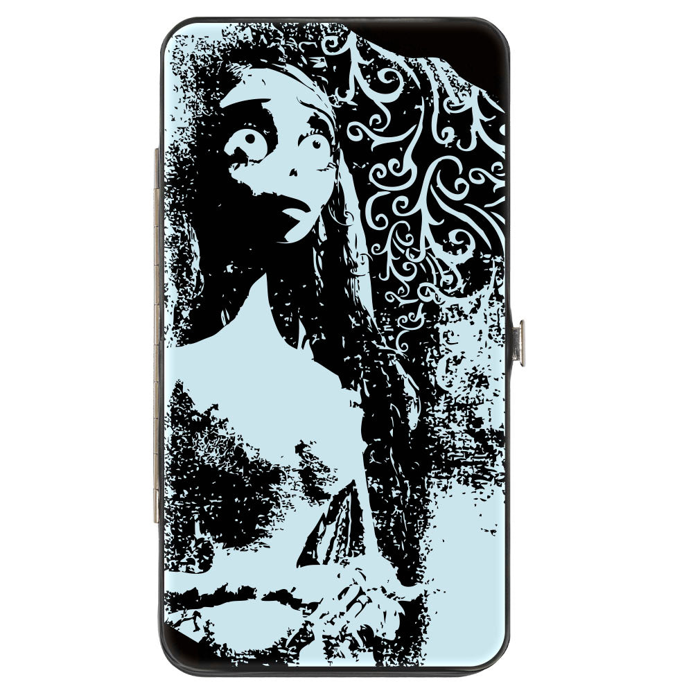 Hinged Wallet - CORPSE BRIDE Emily Pose with Hearts and Skull Black/Wh ...