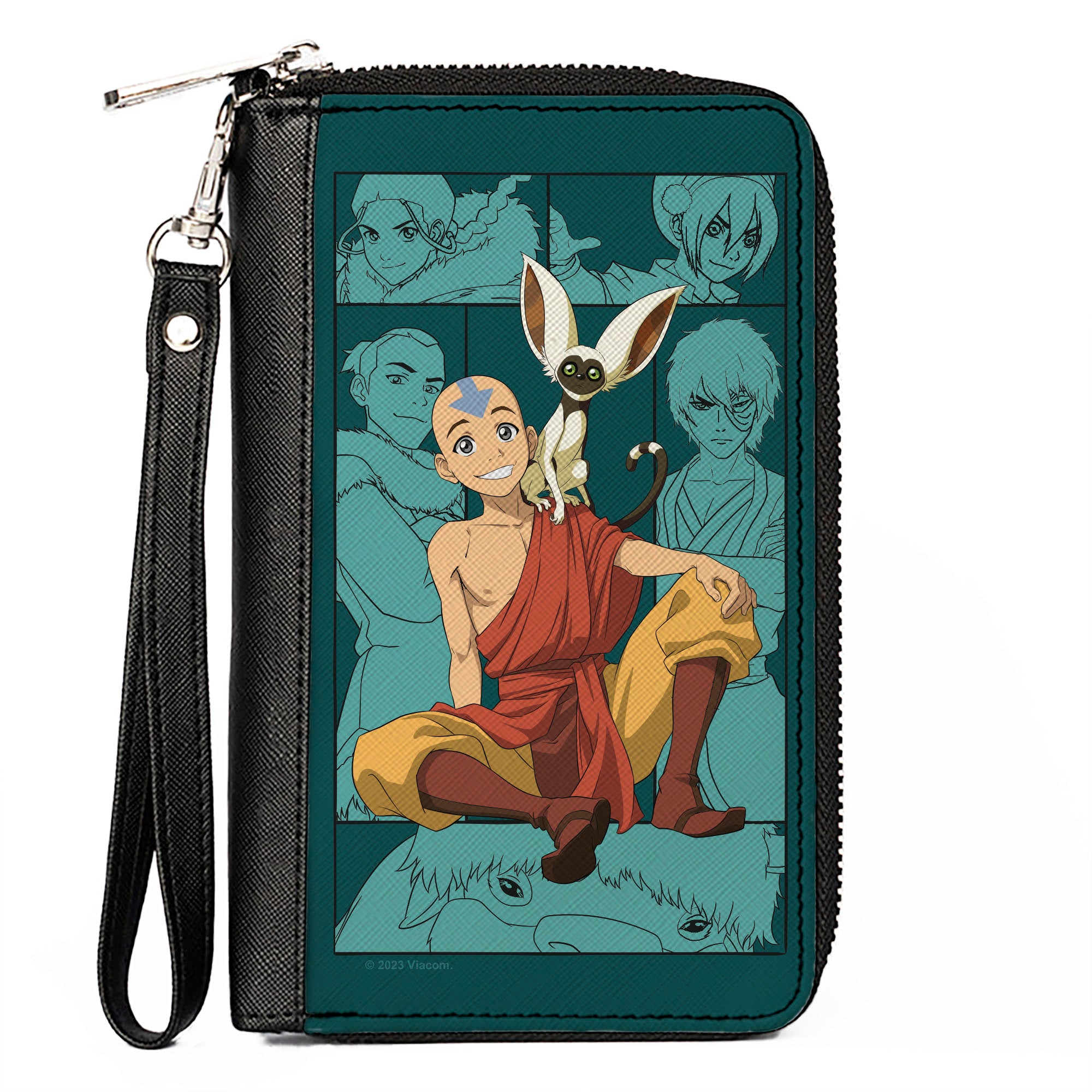 PU Zip Around Wallet Rectangle - Avatar Last Airbender Aang and Momo P ...