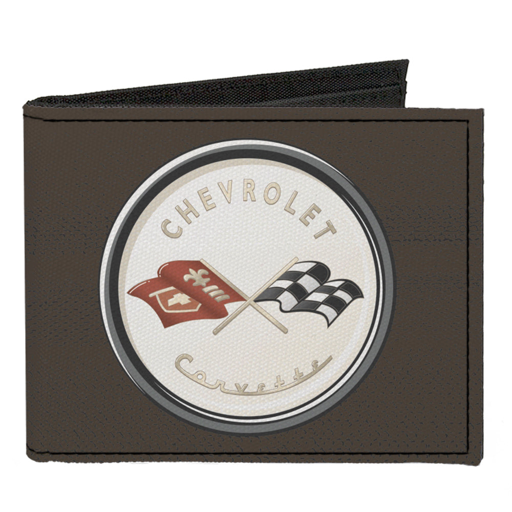 Canvas Bi-Fold Wallet - Corvette C1 Emblem Charcoal Gray – Buckle-Down