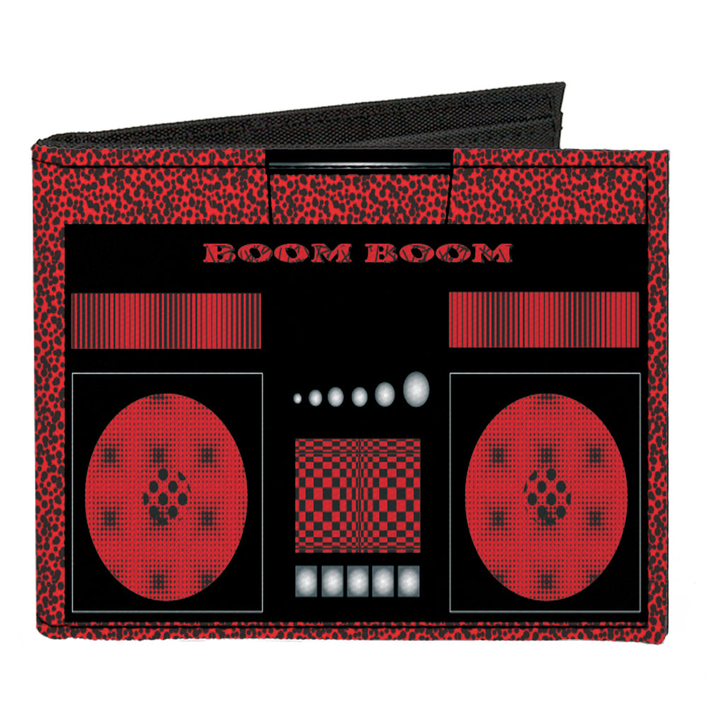 Canvas Bi-Fold Wallet - Boombox BOOM BOOM Black Red – Buckle-Down