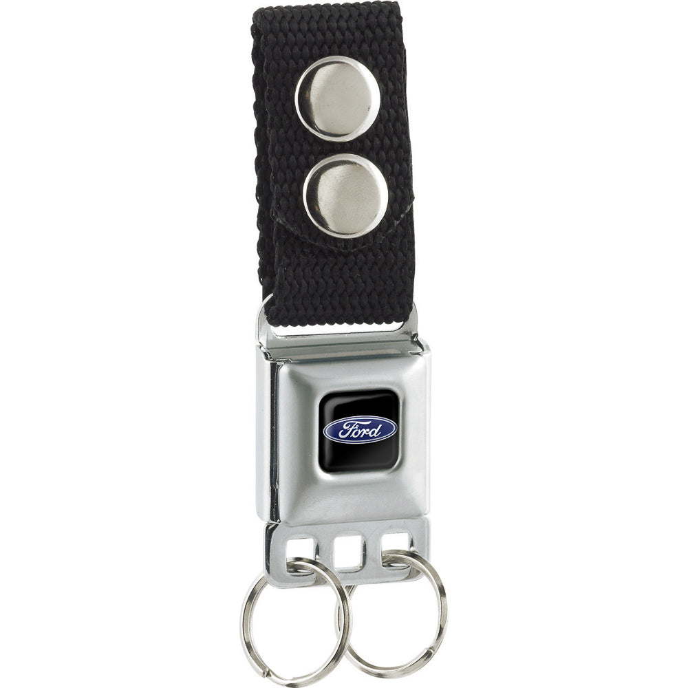 Keychain - Ford Oval Logo Full Color Black Blue - Black – Buckle-Down